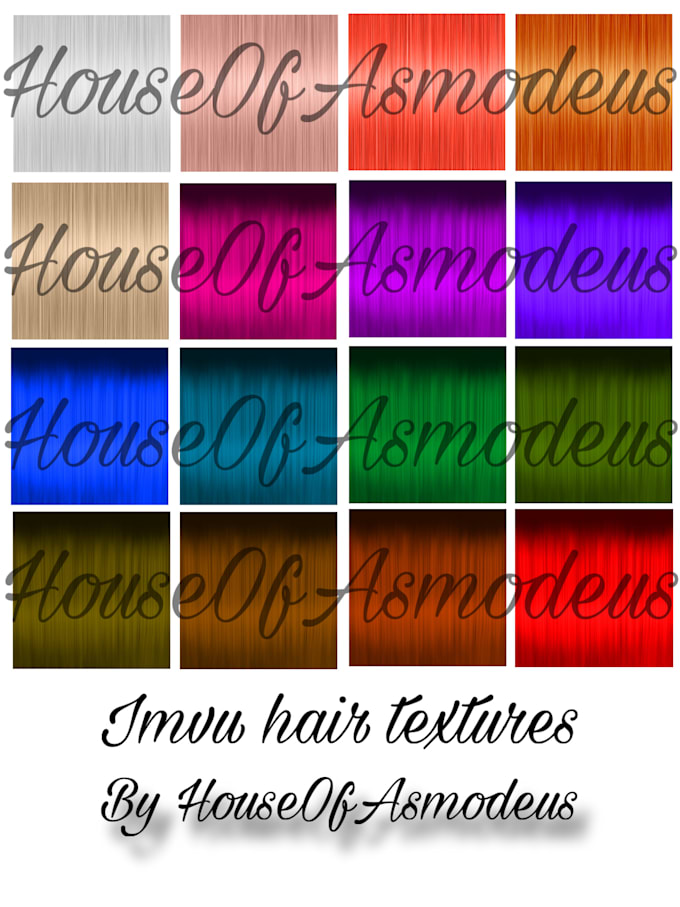 Create colorful imvu hair textures by Houseofasmodeus | Fiverr