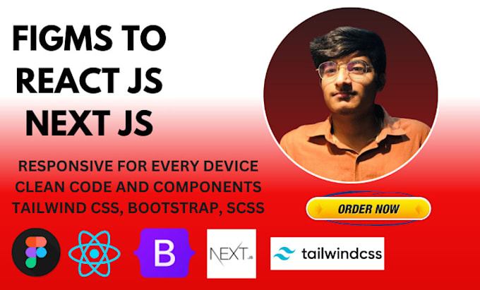 Convert Figma To React Js Or Next Js With Tailwind Or Bootstrap By 0458
