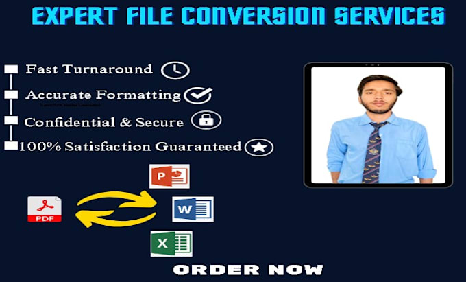 Convert pdf to powerpoint, excel, word vice versa by Muhammadhuz99 | Fiverr