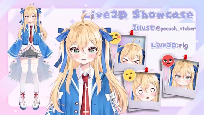Design 2d vtuber model, live2d rigging, 2d illustration, vtuber design ...