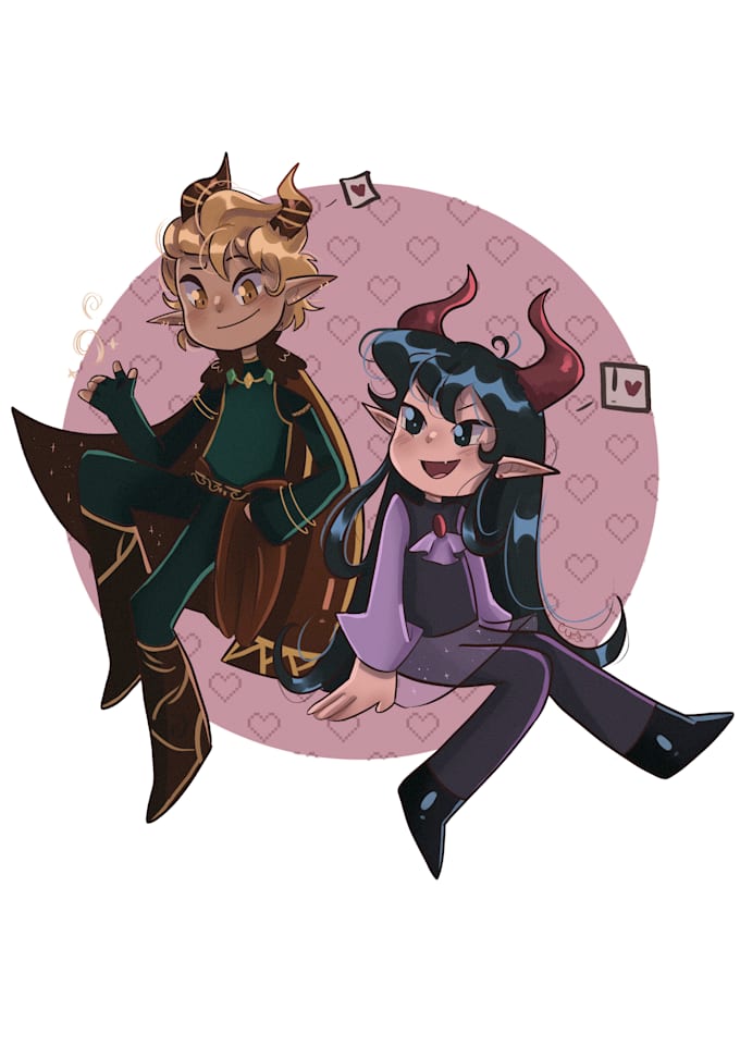 Draw cute chibis for you by Putple3_berry | Fiverr