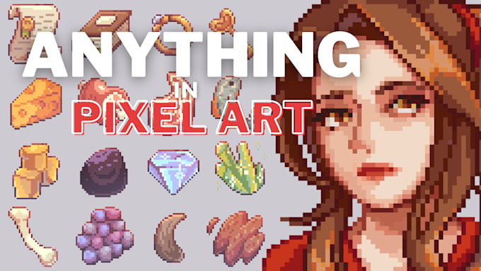 Create a pixel art of anything for your videogames by Hane_candy | Fiverr