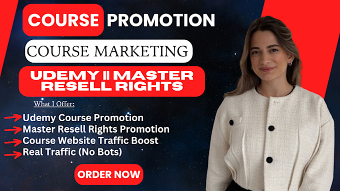 Set up udemy course promotion, master resell right promotion and boost traffic by Pro_pamela1706 ...