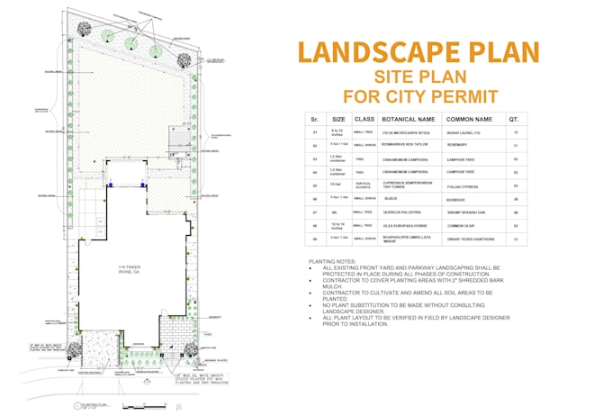 Draw 2d site plan landscape plan and lot subdivision for permit by ...