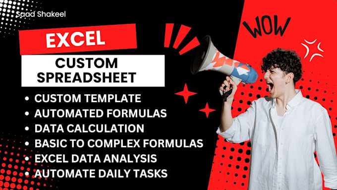 Create custom excel spreadsheet template for task automation by Saadshakeel602 | Fiverr