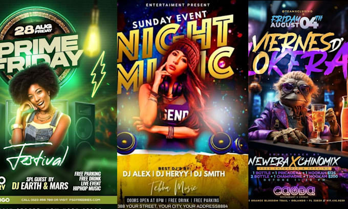 Design a unique event concert flyer, church flyer, party flyer and club ...