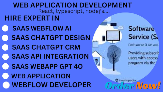 Design saas webapp software, saas crm, ai saas webflow, bubble chatgpt4 omni api by ...