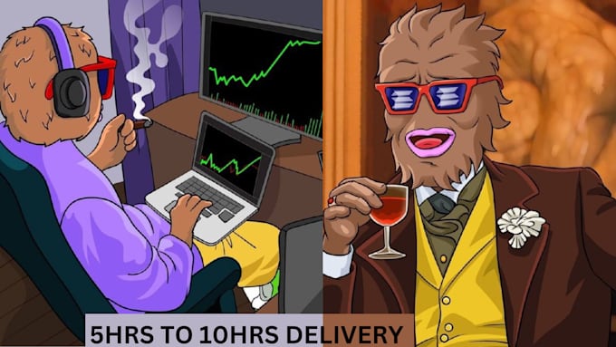 Make memecoin art, meme art, crypto meme animation video, funny meme coin art