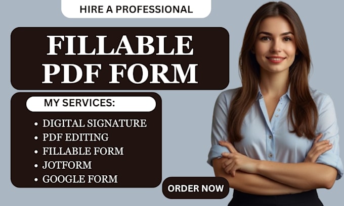 Create fillable pdf form, online google forms and jotform with digital ...