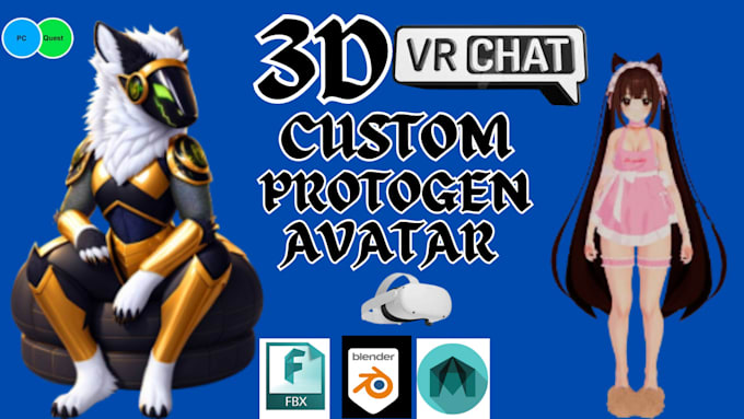 Create Custom Vrchat Avatar Furry Model Nsfw Anime Protogen Avatar By Marvelleo Fiverr