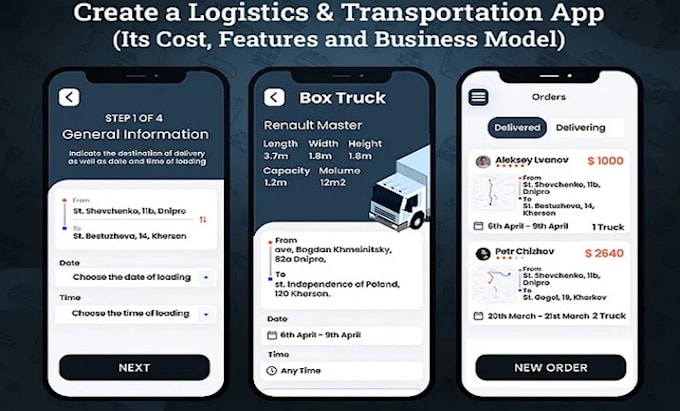 Develop logistic app, moving company app, truck booking app, freight, cargo app by Lara_tech1 ...