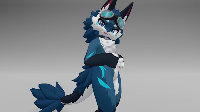 Model 3d custom furry vrchat avatar, vrc character by Catoking | Fiverr