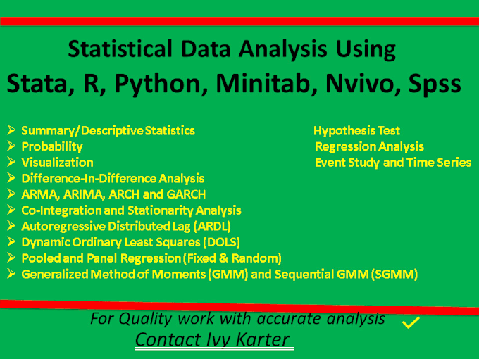 Do statistical data analysis using r,stata,python by Ivy_karter | Fiverr Do statistical data analysis using r,stata,python by Ivy_karter | Fiverr