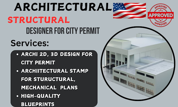 Create architectural floor plan sign and stamp architecture city permit ...