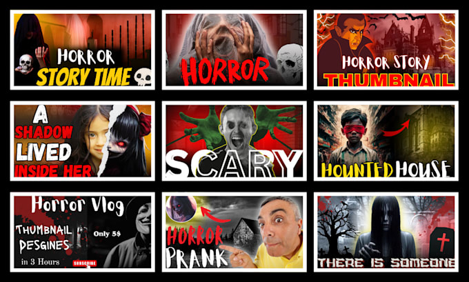 Design creepy horror thumbnails for your scary youtube stories by Haya ...