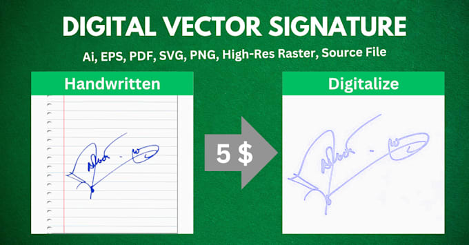 Create a digital vector signature from handwritten signature by Mrayan ...
