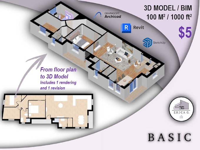 Create 3d model bim model by Erica_giardina | Fiverr