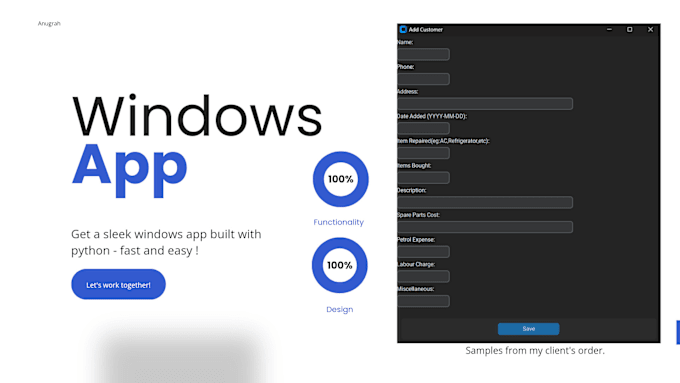 Create High Quality Windows Application Using Python By Anugrah Babuji Fiverr