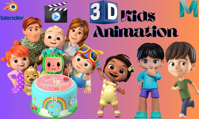 Do 3d kids animation video, 3d music video nursery rhymes 4k quality ...