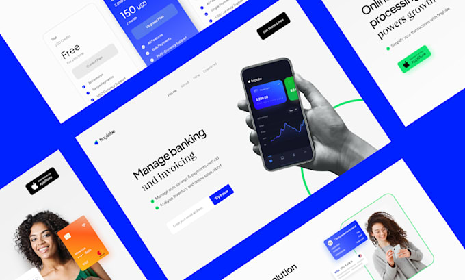 Design web ui ux design, mob app ui ux for finance, business and ...