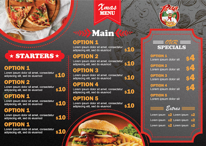 Do an amazing menu design, food menu, restaurant menu design by U ...