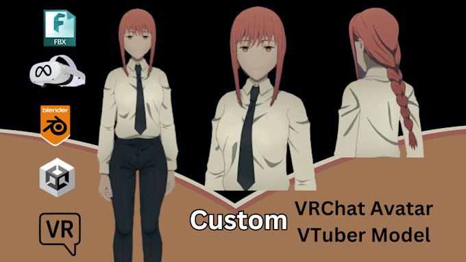 Design vtuber 3d avatar model, vrchat avatar, anime avi model vrc furry ...