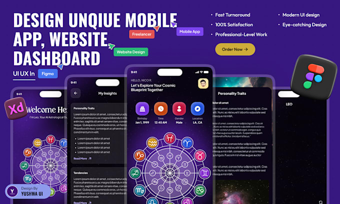 Design unqiue mobile app, website, dashboard ui ux in figma by Yushwaui ...
