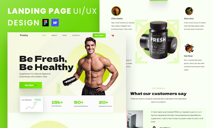 Create high conversion business landing page in figma, ui ux website ...