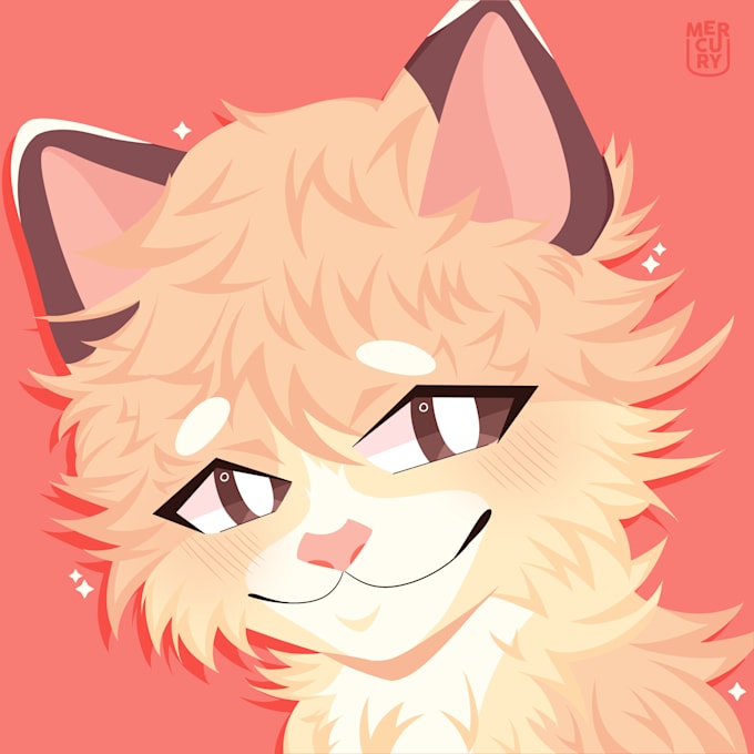 Draw your furry character in my cartoon anime lineless style by ...