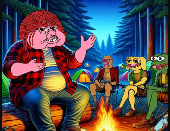 Create meme art in pepe the frog andrew funny breet meme coin art meme ...