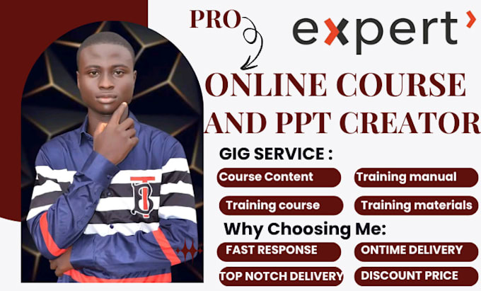 Create course content or powerpoint slide for elearning webinar,online training by Samtreas | Fiverr