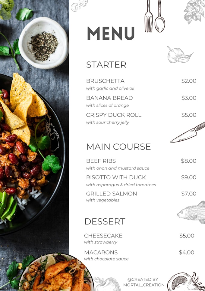 High quality menu design for all types of eateries by Mortal_creation ...