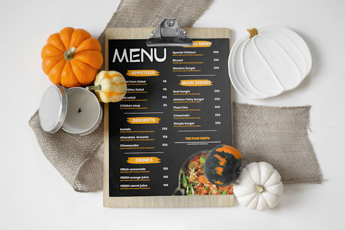 Design food menu trifold, bifold and food flyer by Maseera23 | Fiverr