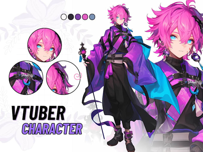 Design anime vtuber model, live2d character, vrchat model for stream ...