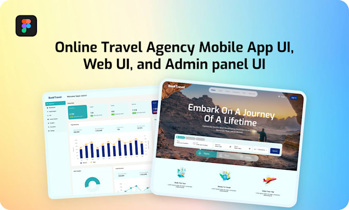 Design online travel agency mobile app ui, web ui, and admin panel ui ...