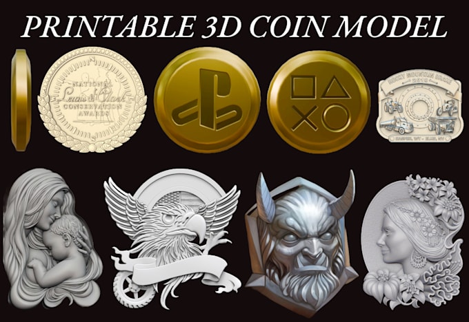 Sculpt cnc printable 3d coin model 3d bas relief medallion crypto coin ...