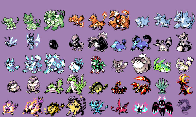 Create pokemon sprite animation sprite character pixel art sprite