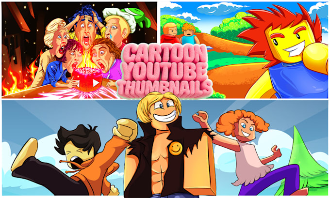 Draw colorful cartoon youtube thumbnail design any art style by ...