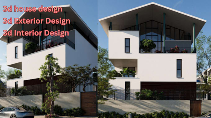 Create 3d house model, interior design, exterior, rendering, walkthrough by Nehe_designs | Fiverr