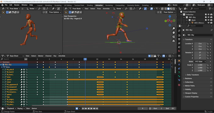 Do animation , rigging and modeling in blender by Danielmarwadol | Fiverr