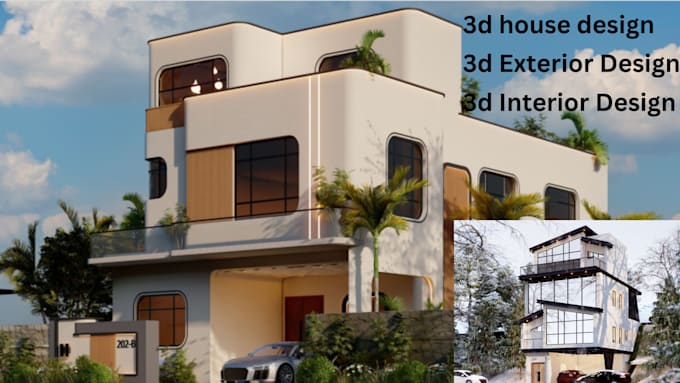 3d house modeling, elevation, interior design, exterior, realistic rendering by Nehe_designs ...