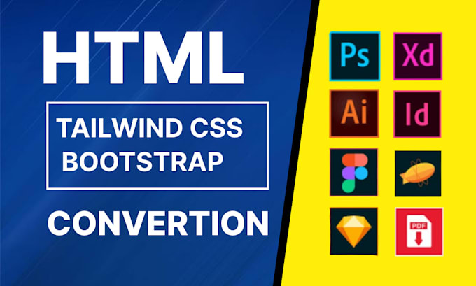 Convert figma to html, xd, psd to html with bootstrap or tailwind css by Rina_tech | Fiverr