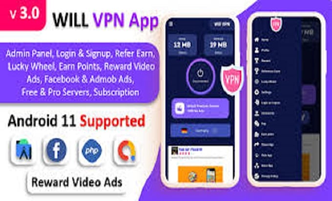Develop vpn app with admin panel, vpn app development by Andi_kola | Fiverr