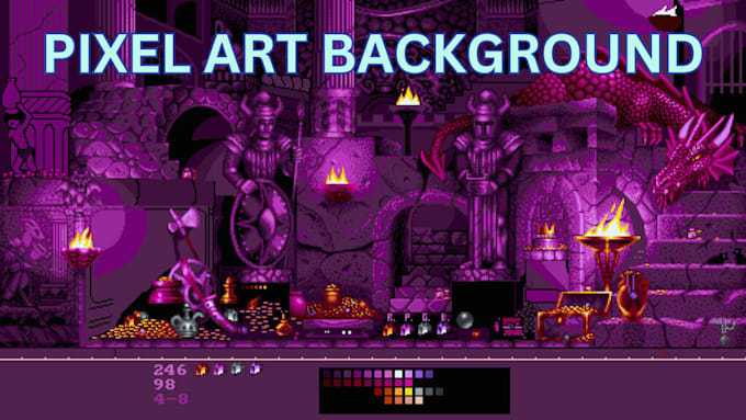 Make pixel art animation pixel art background pixel art character pixel ...