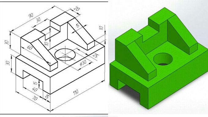 2d 3d model for 3d printing using solidworks, creo, catia, fusion360 ...