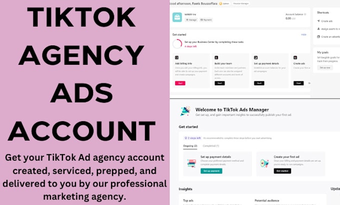 Create tiktok ads agency account, tiktok agency account by Hashinyoung | Fiverr