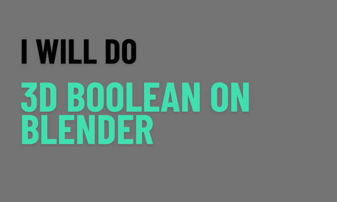 Do 3d boolean on blender for you by Josse_models | Fiverr