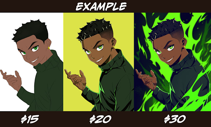 Draw high quality anime style portrait, profiles by Asten99 | Fiverr