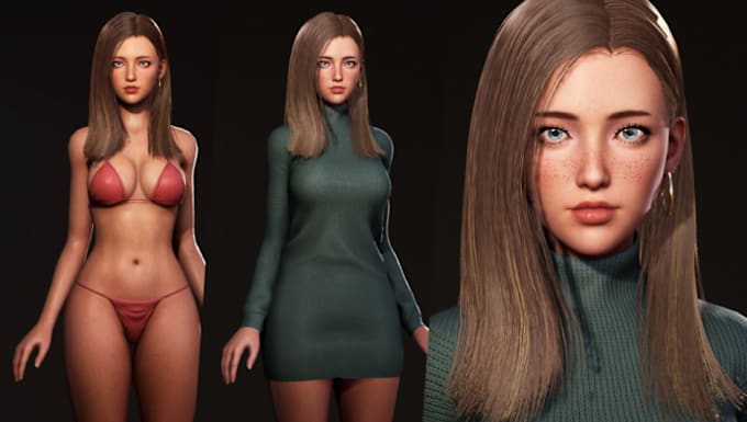 Sculptor 3d nsfw character, texture realistic model, control rigging ... Sculptor 3d nsfw character, texture realistic model, control rigging ...