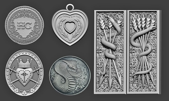 Sculpt 3d bas relief 3d coin pendant cnc relief logo medallion ...